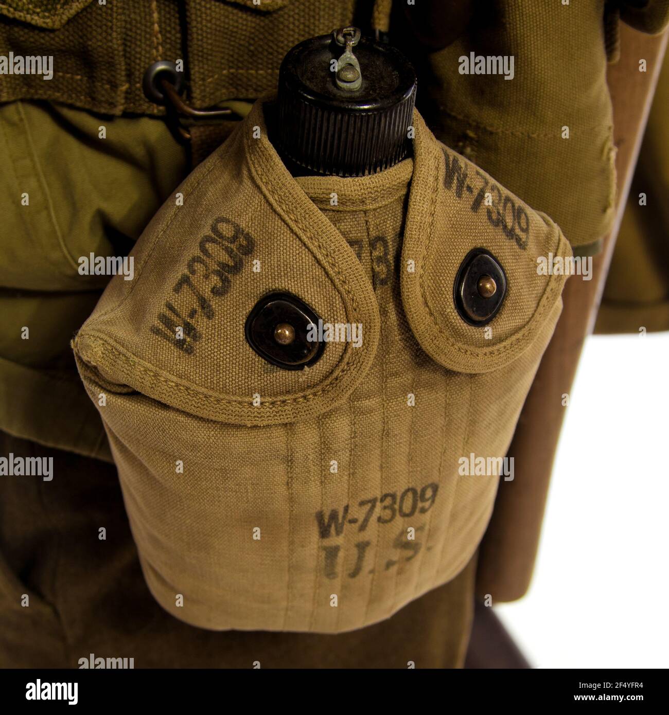 Male actor in military uniform of American ranger of World War II ...
