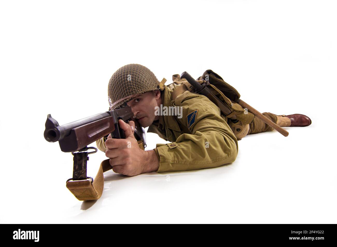 Male actor in military uniform of an American Marine of the Second ...