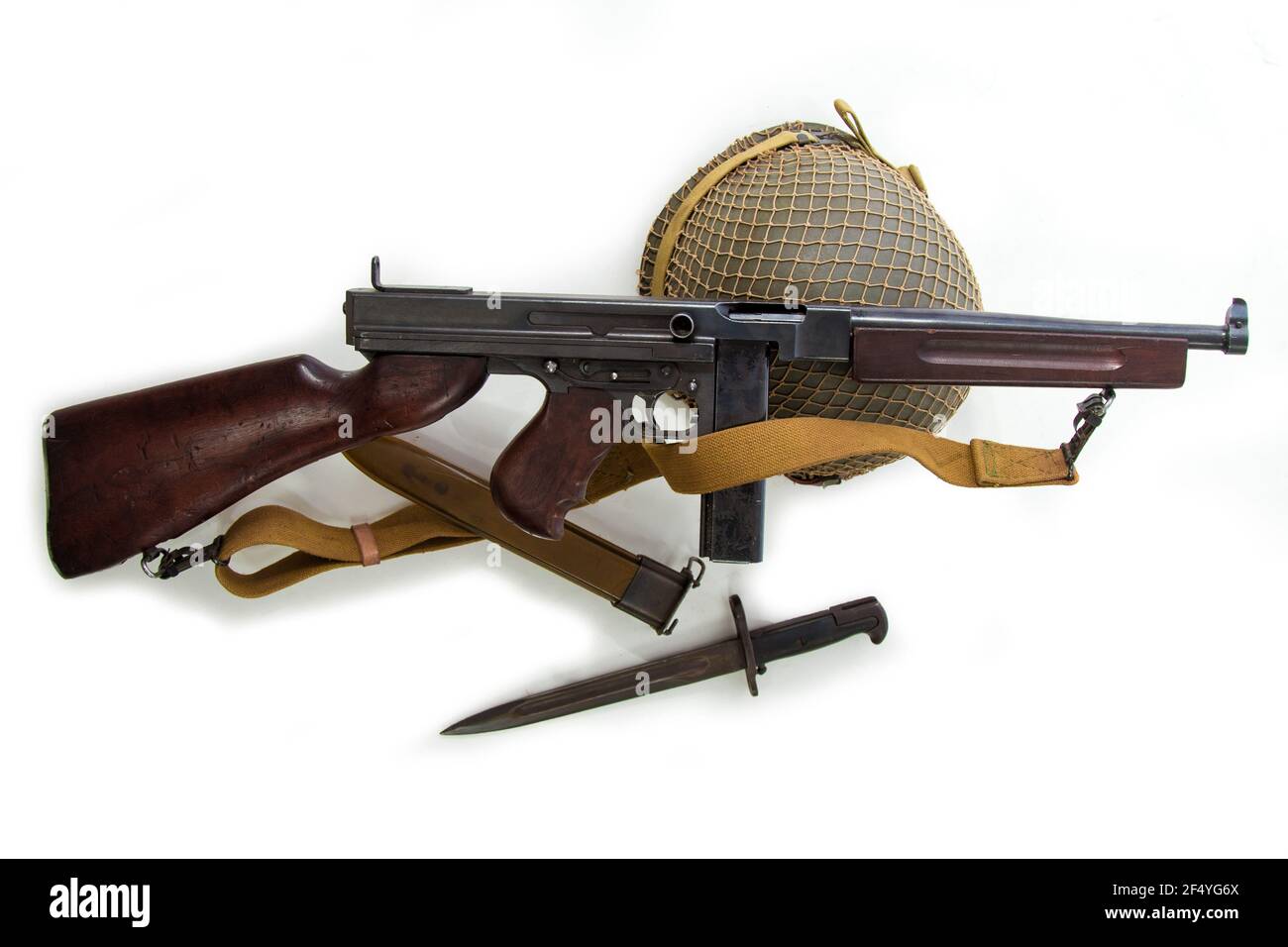 Man actor in military uniform of American ranger of World War II period ...