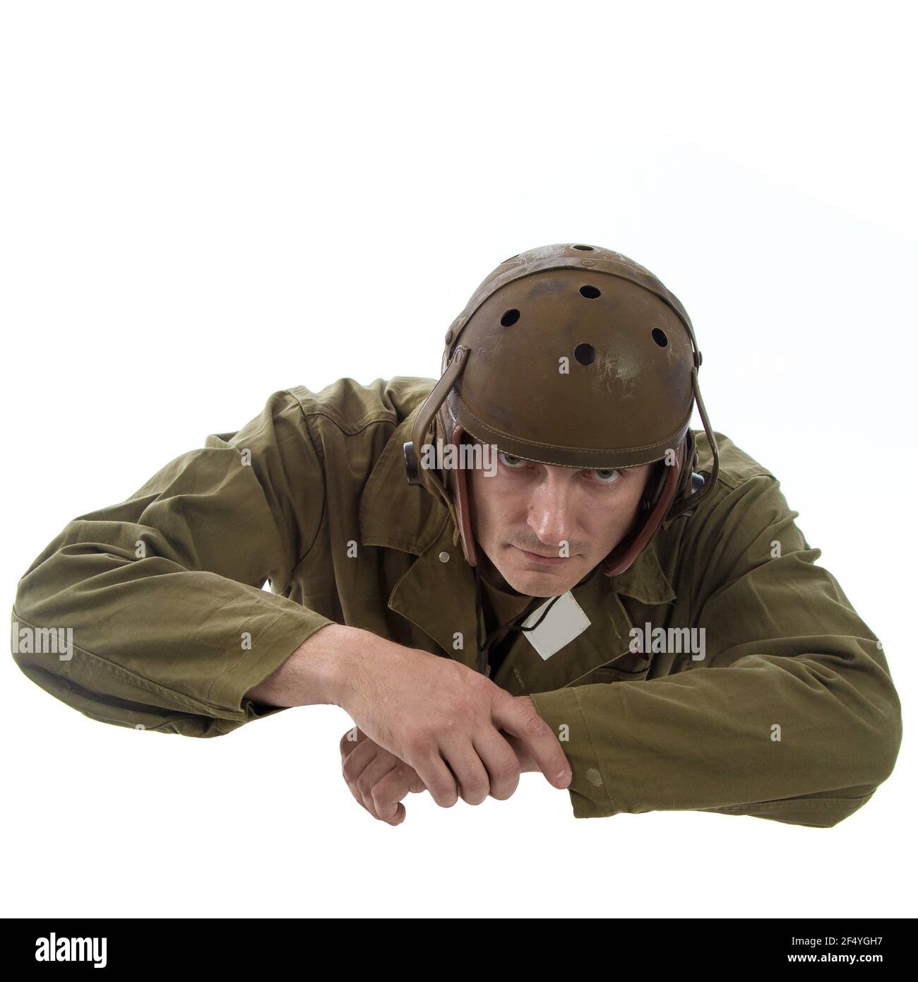 Male actor in military uniform of an American Marine of the Second ...