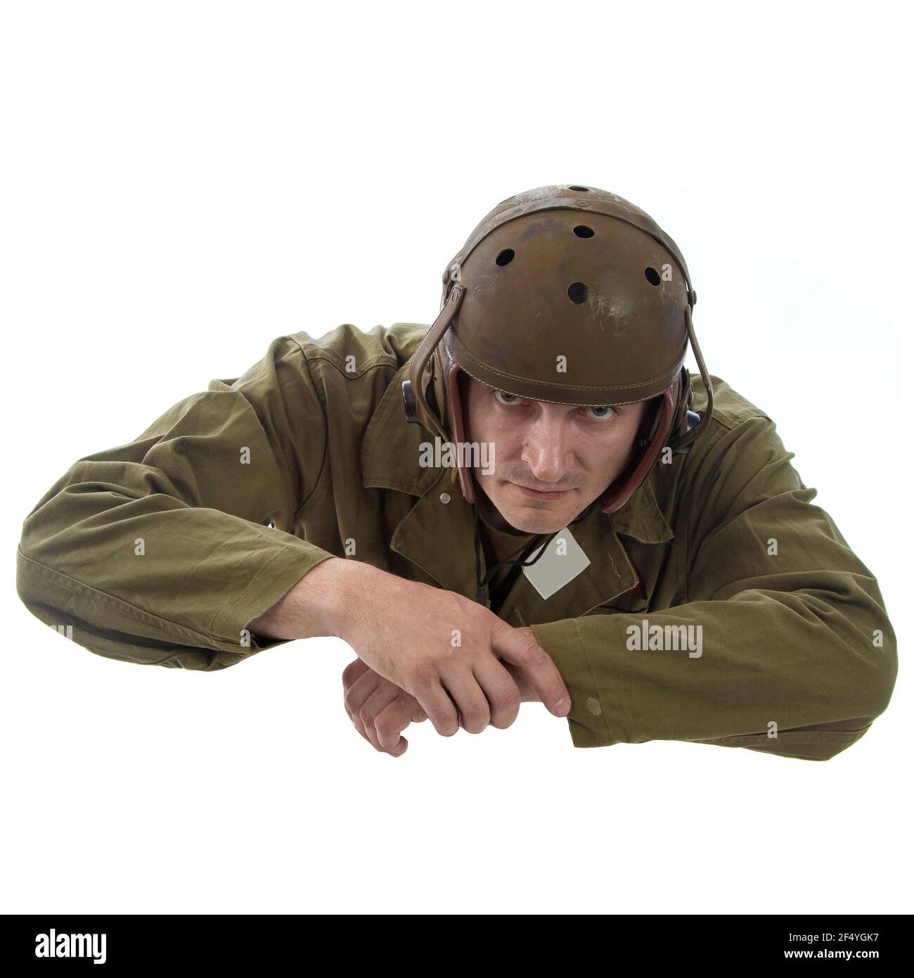 Male actor in military uniform of an American Marine of the Second ...