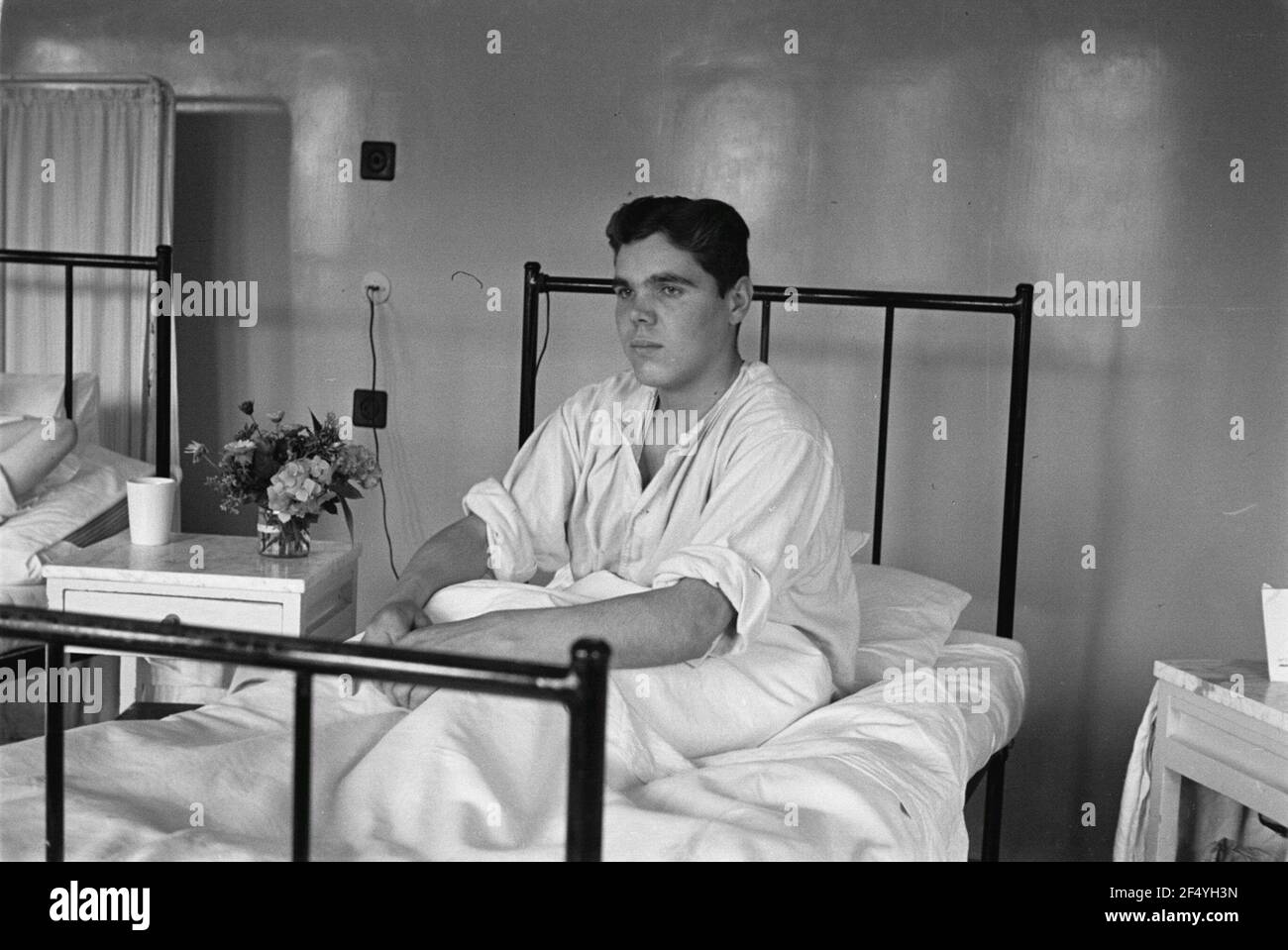 Second World War. Lazarett (probably in Holland). Wounded relatives of ...