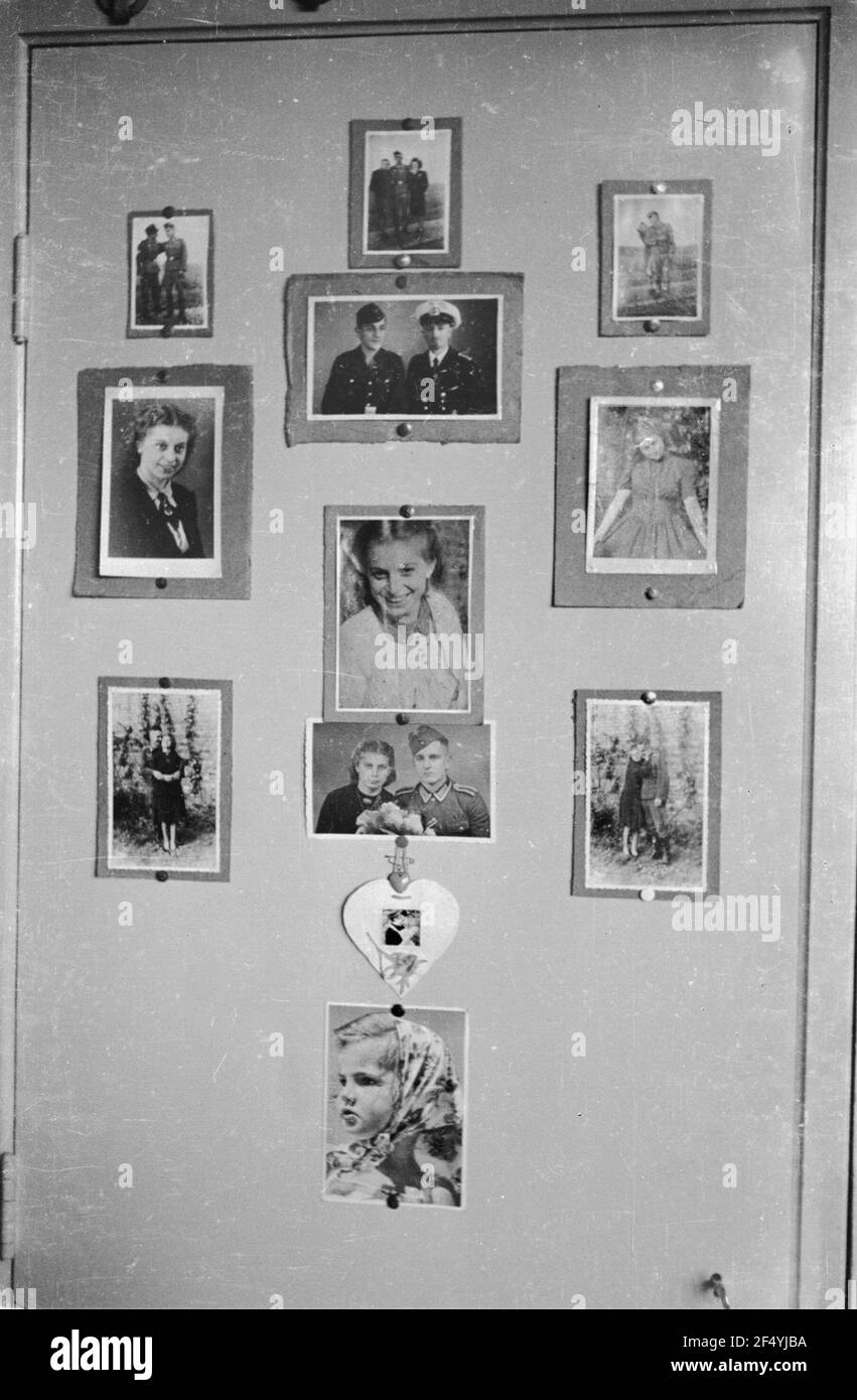 Second World War. Picture wall on a spind door (probably in a barracks ...