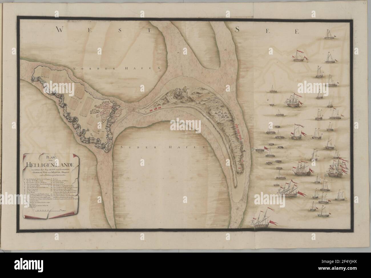 Plan of bright = land like such d. 9. Aug: AO: 1714 of the Dæhn ...
