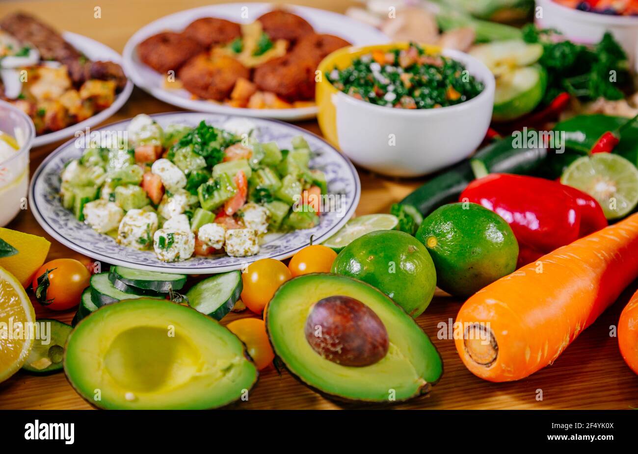 Healthy food clean eating selection: fruit, vegetable, seeds, superfood ...