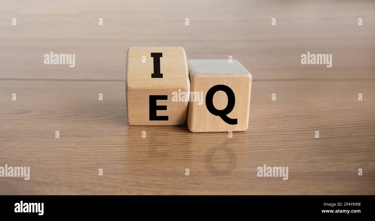 IQ or EQ symbol. Turned a cube and changed the expression 'IQ ...