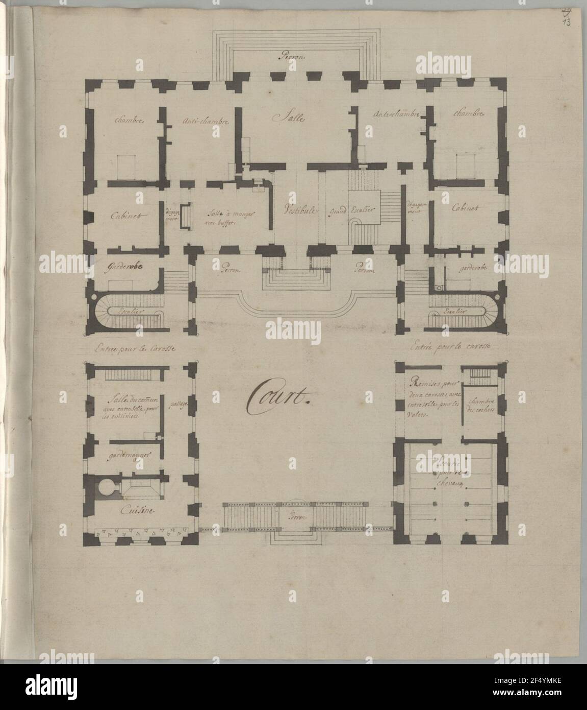 Castle, design. Floor plan ground floor Stock Photo - Alamy