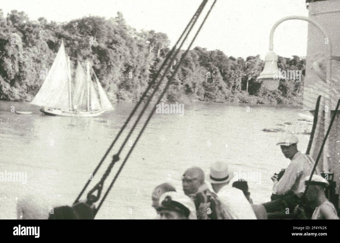 Travel photos Brazil. View from the passenger ship to a sailing ship in ...