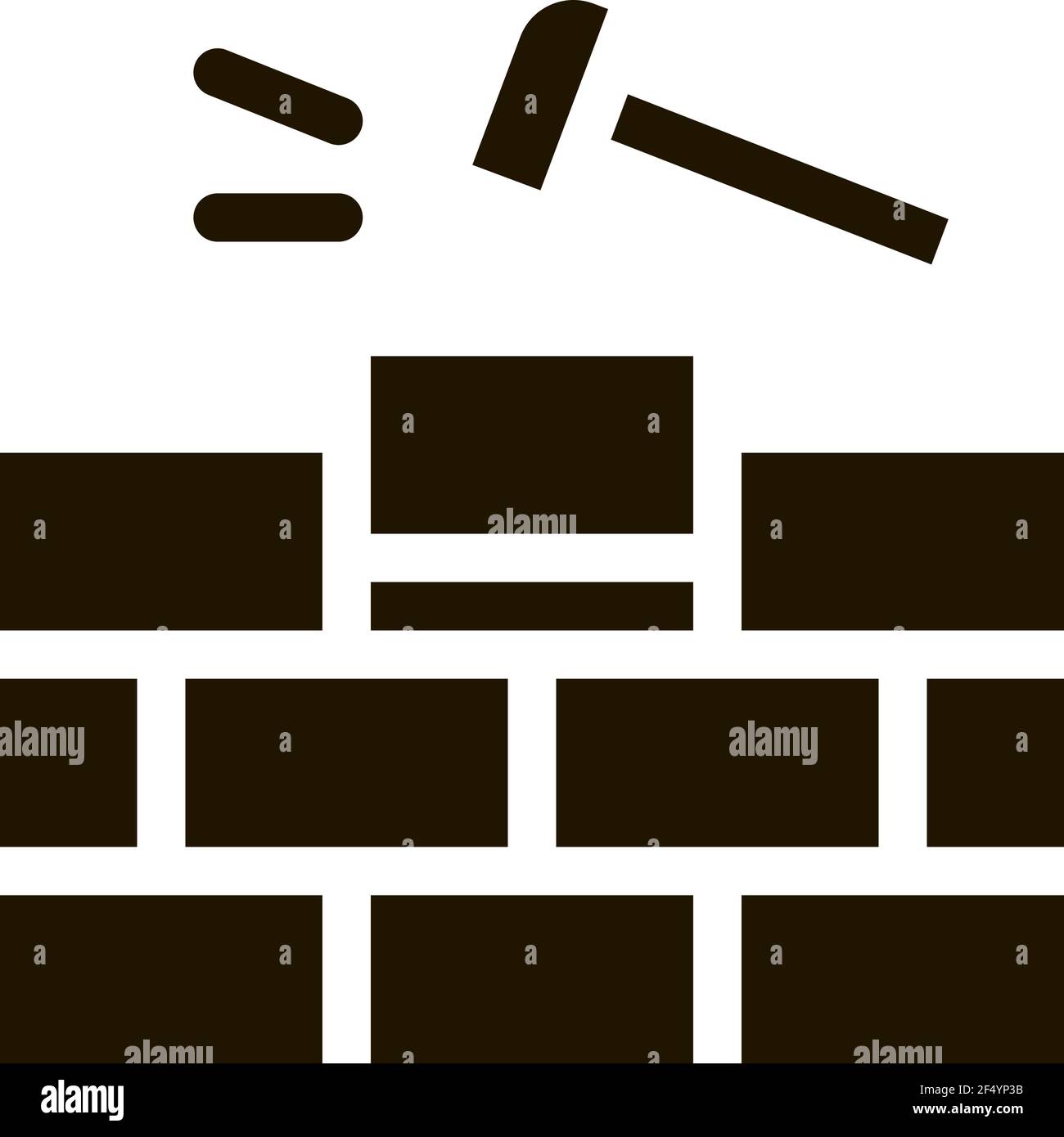 Installing Brick Icon Vector Glyph Illustration Stock Vector Image ...