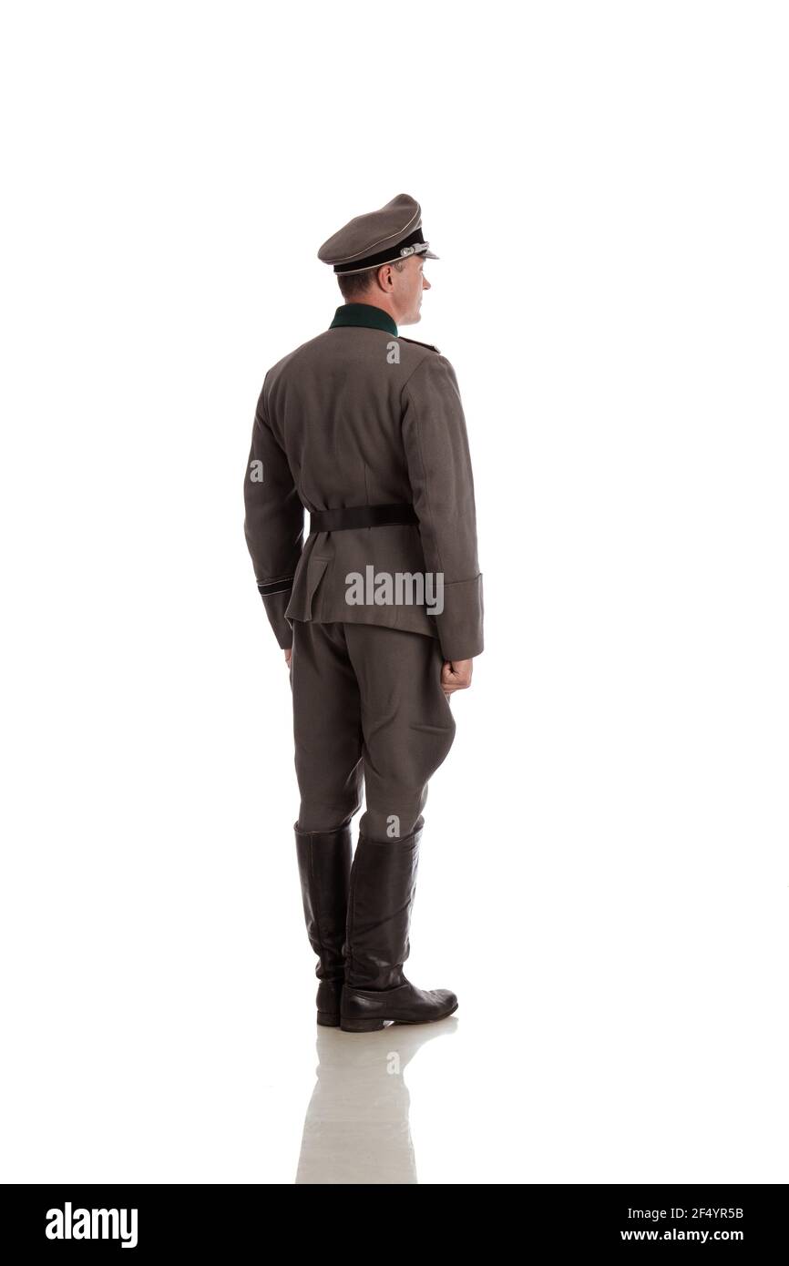 Man actor in historical military uniform as an officer of the German ...