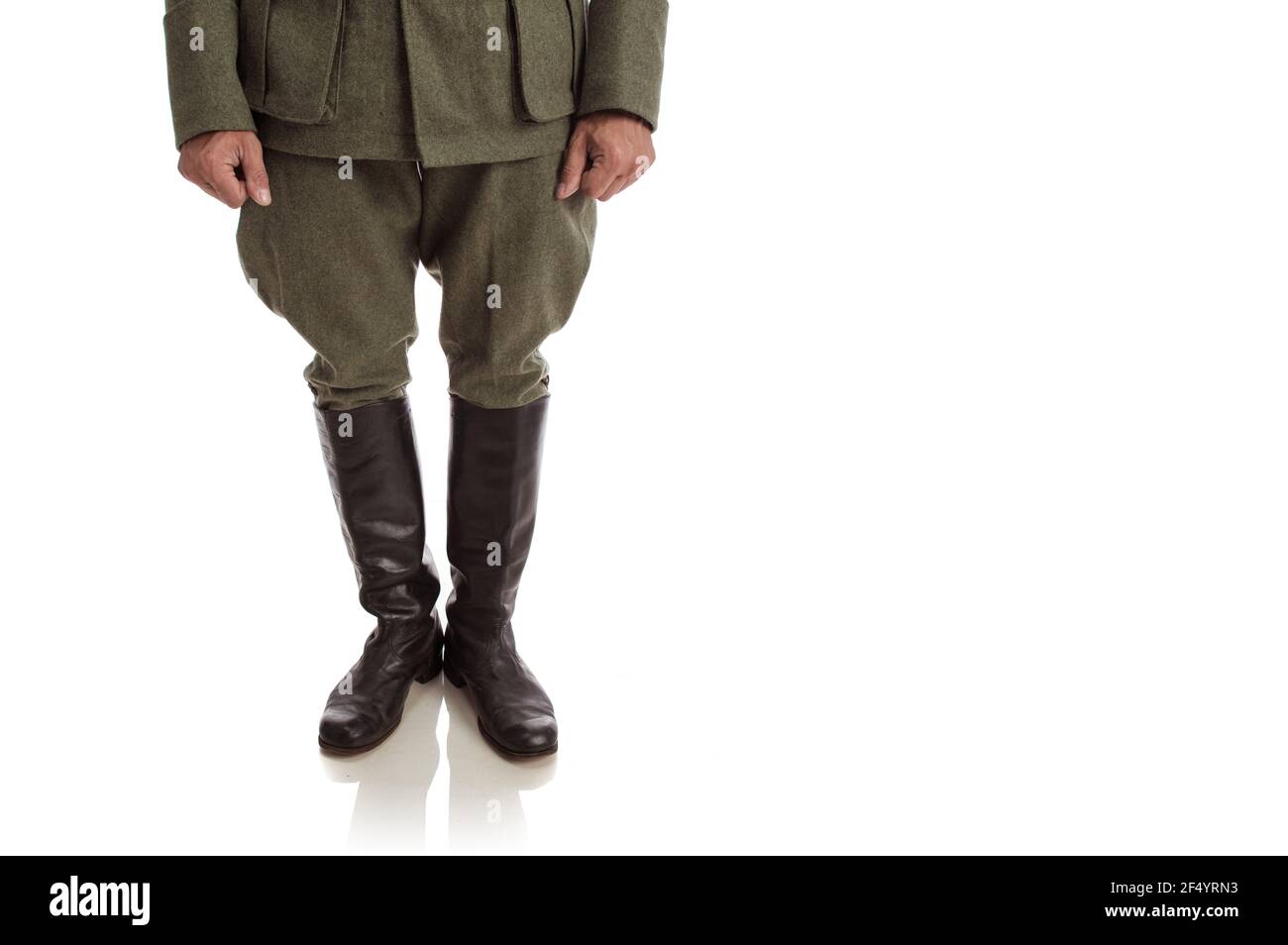 Man actor in historical military uniform as an officer of the German ...