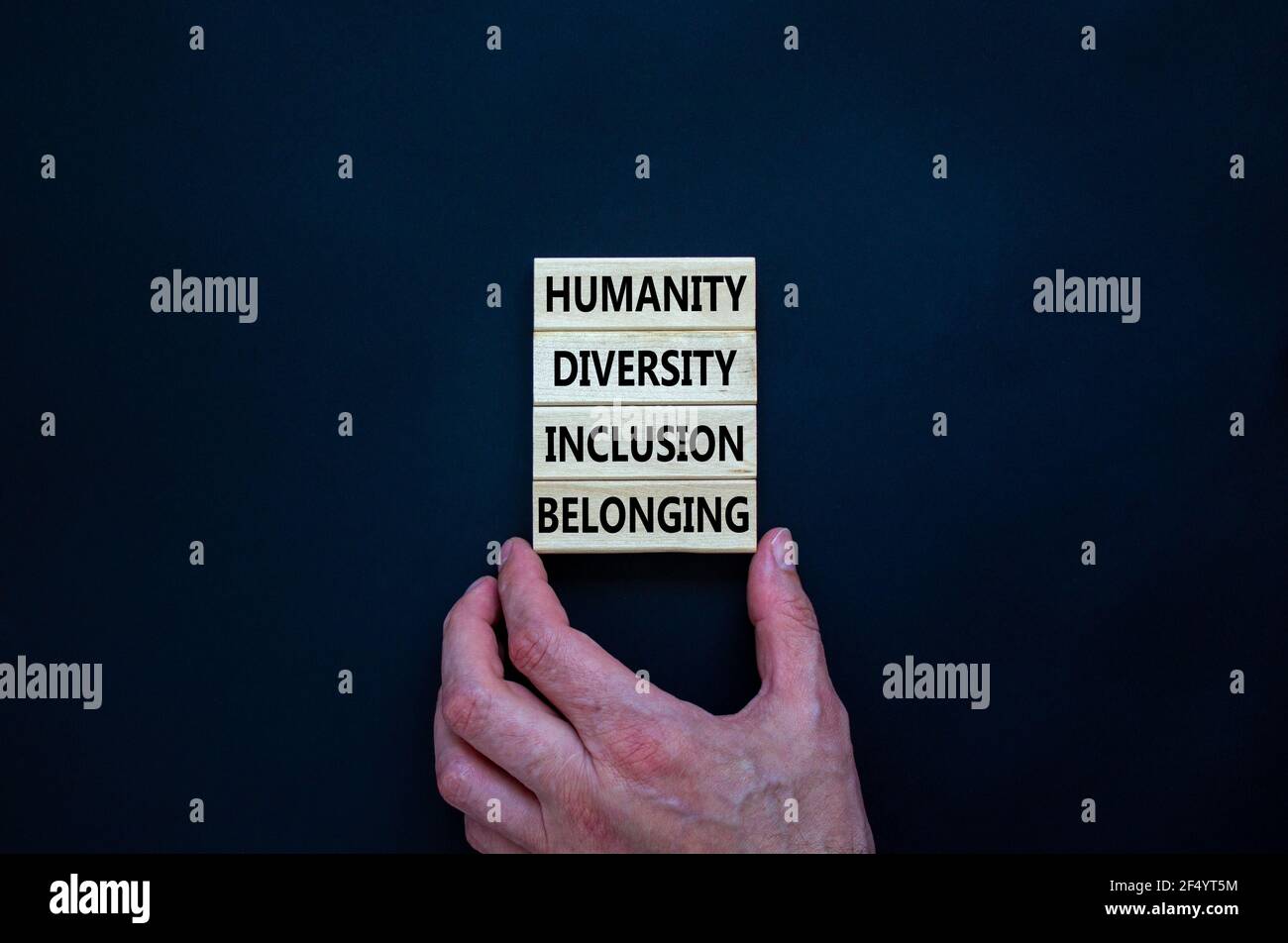 Humanity, diversity, inclusion, belonging symbol. Wooden blocks with ...