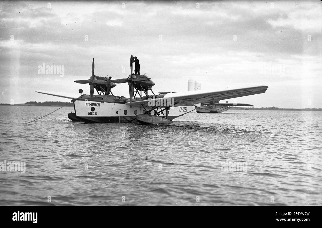 Stralsund. Port. Two-engine seaplane Rohrbach "Rocco" D-1261 "(around ...