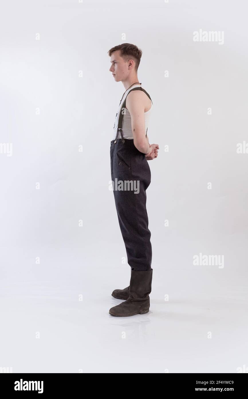 Male actor in the uniform of a German army officer during World War II ...