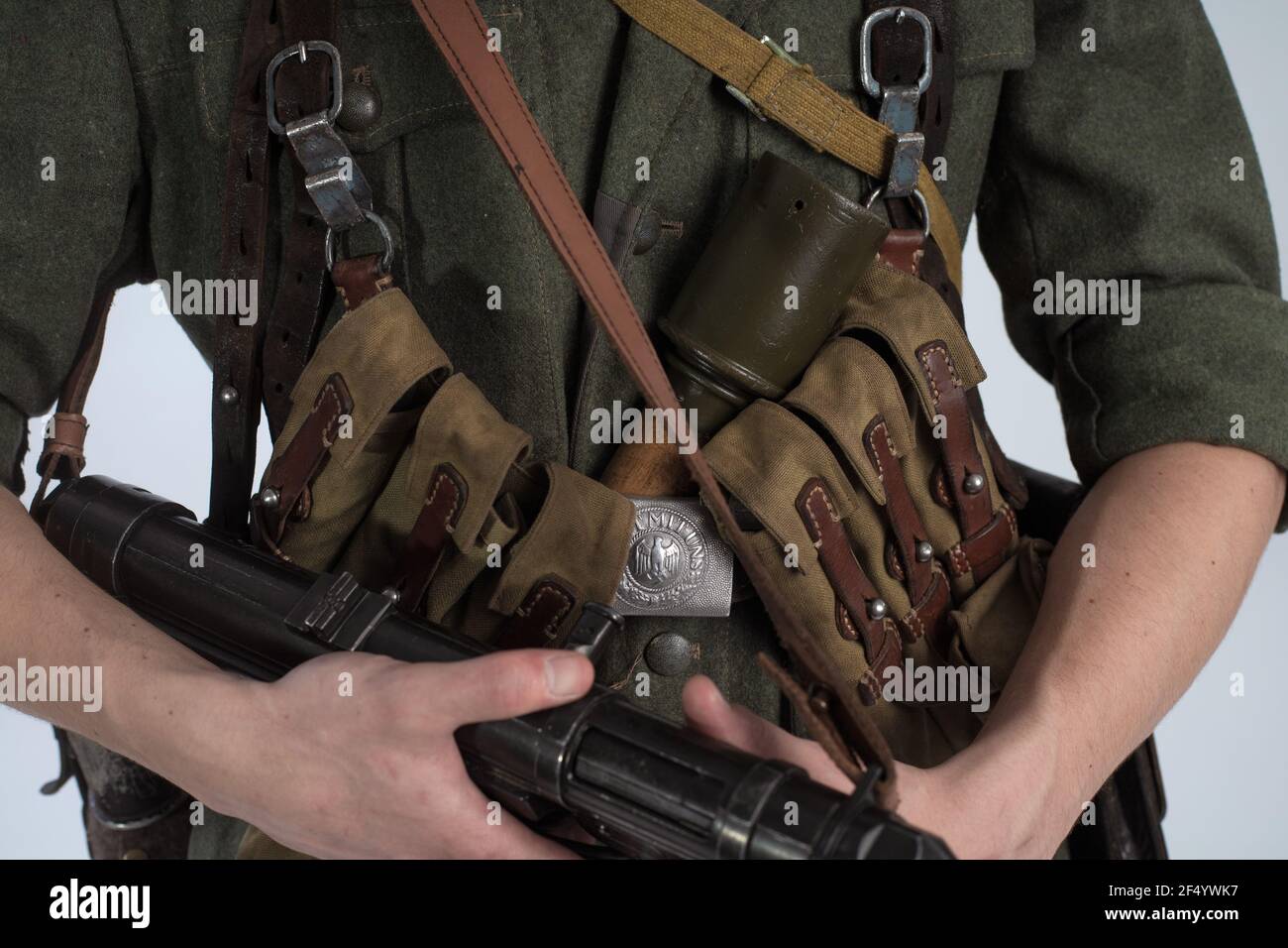 Male actor reenactor in historical uniform as an officer of the German ...