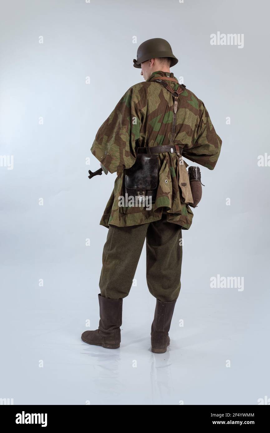 Male actor reenactor in historical uniform as an officer of the German ...