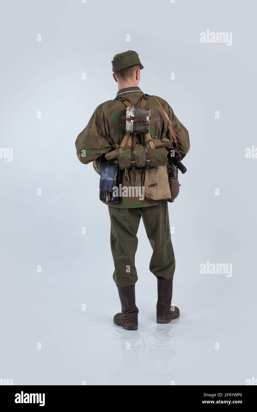 Male actor reenactor in historical uniform as an officer of the German ...