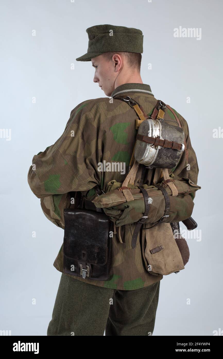 Male actor reenactor in historical uniform as an officer of the German ...
