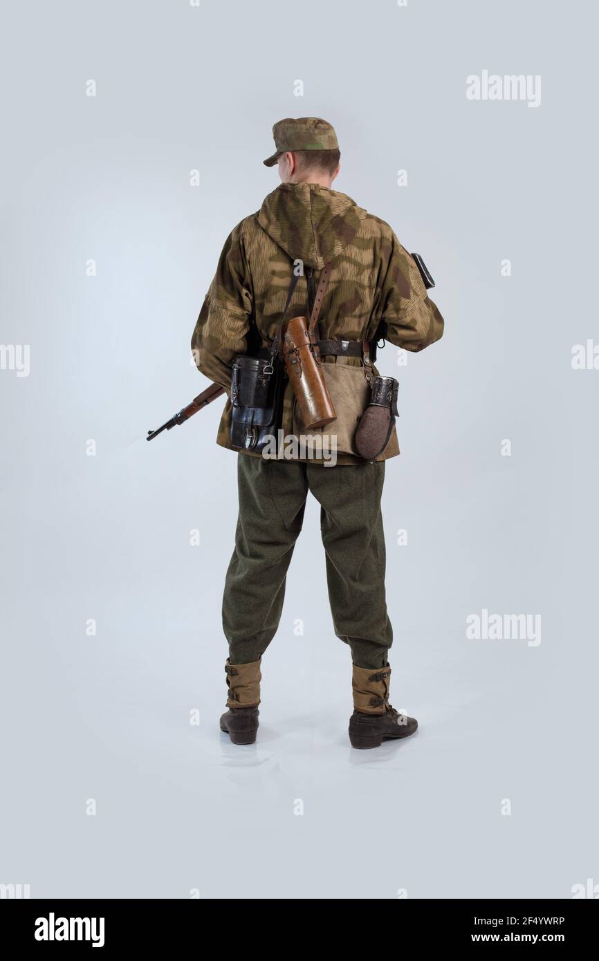 Male actor reenactor in historical uniform as an officer of the German ...