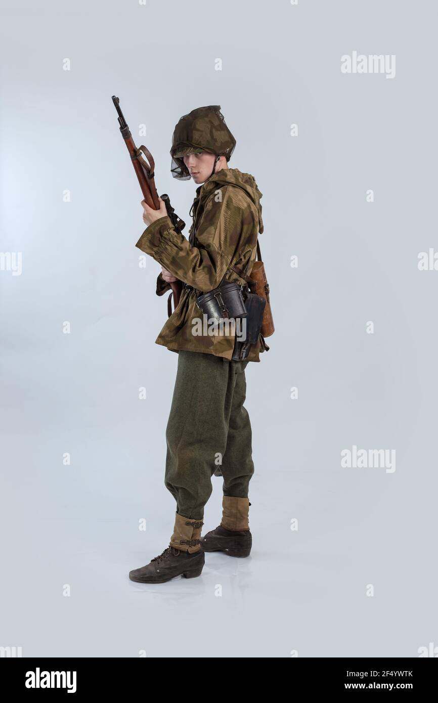 Male actor reenactor in historical uniform as an officer of the German ...