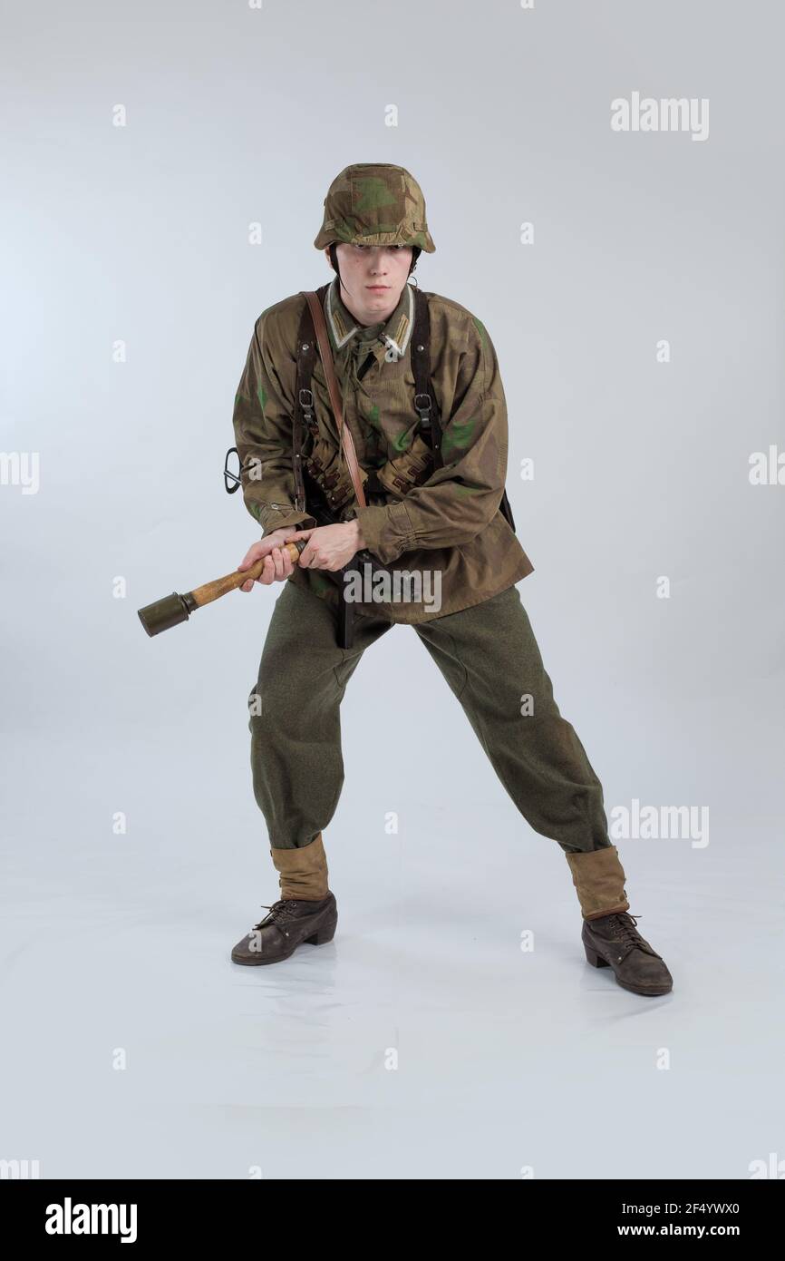 Male actor reenactor in historical uniform as an officer of the German ...