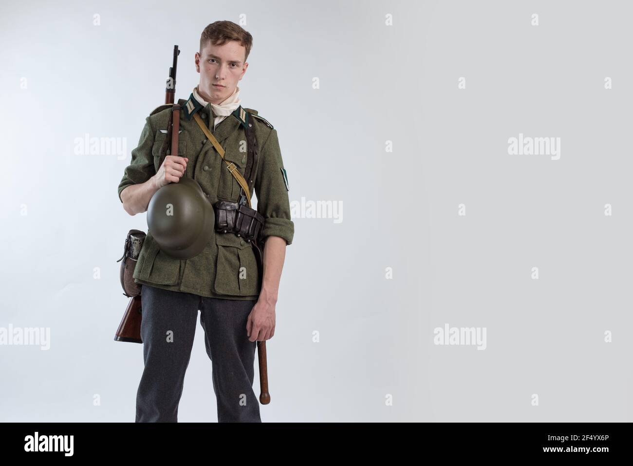 Male actor reenactor in historical uniform as an officer of the German ...