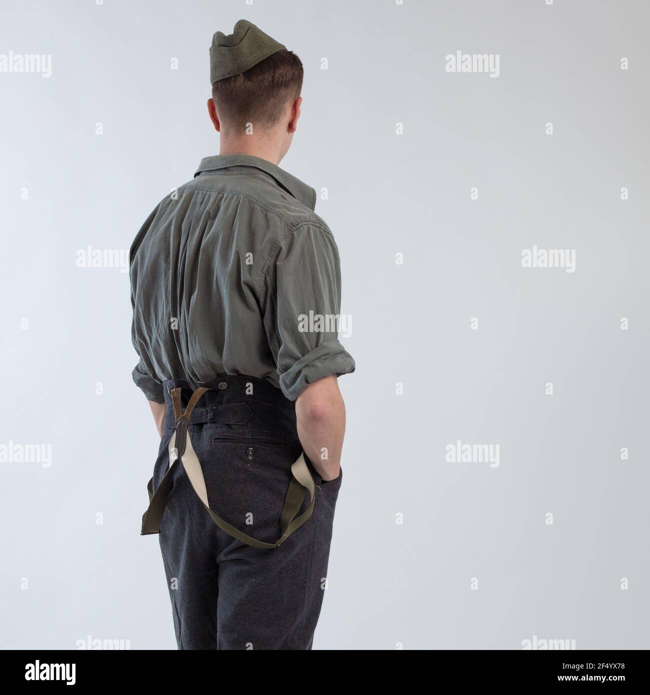 Male actor reenactor in historical uniform as an officer of the German ...