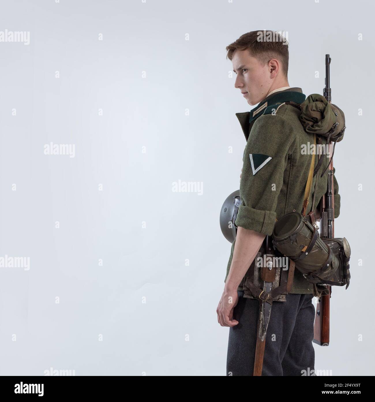 Male actor reenactor in historical uniform as an officer of the German ...