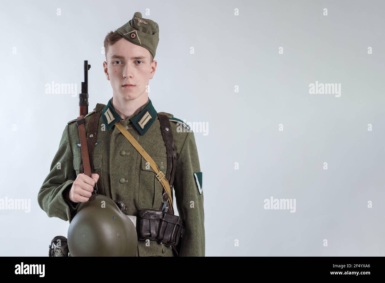 Male actor reenactor in historical uniform as an officer of the German ...