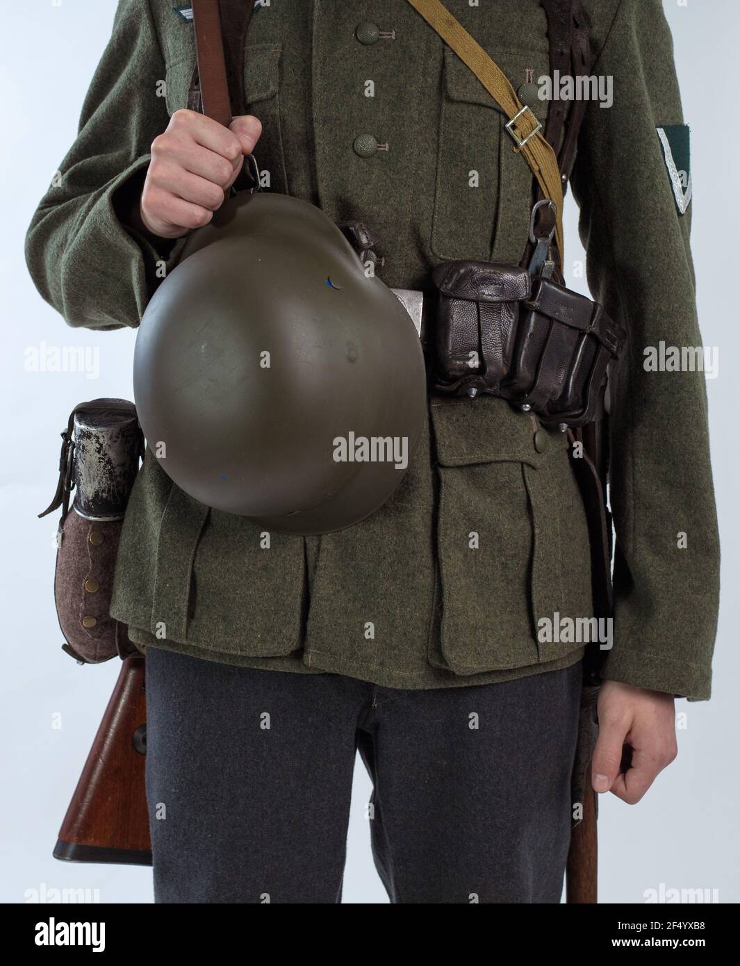 Male actor reenactor in historical uniform as an officer of the German ...