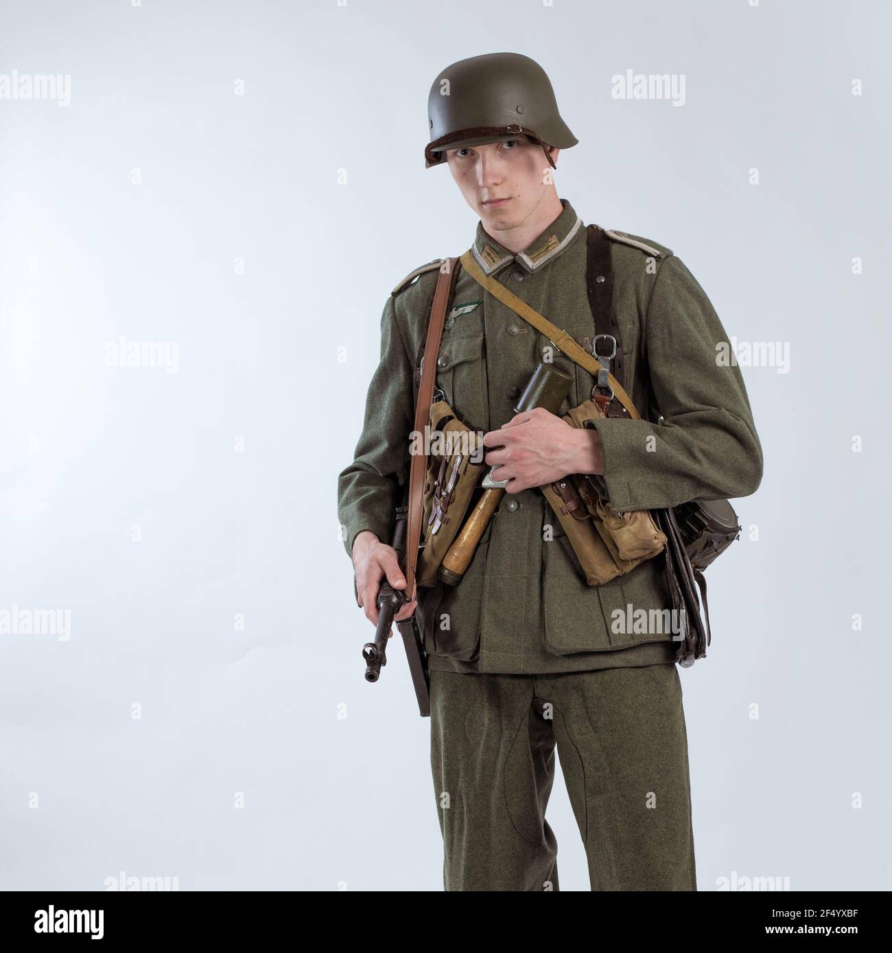 Male actor reenactor in historical uniform as an officer of the German ...