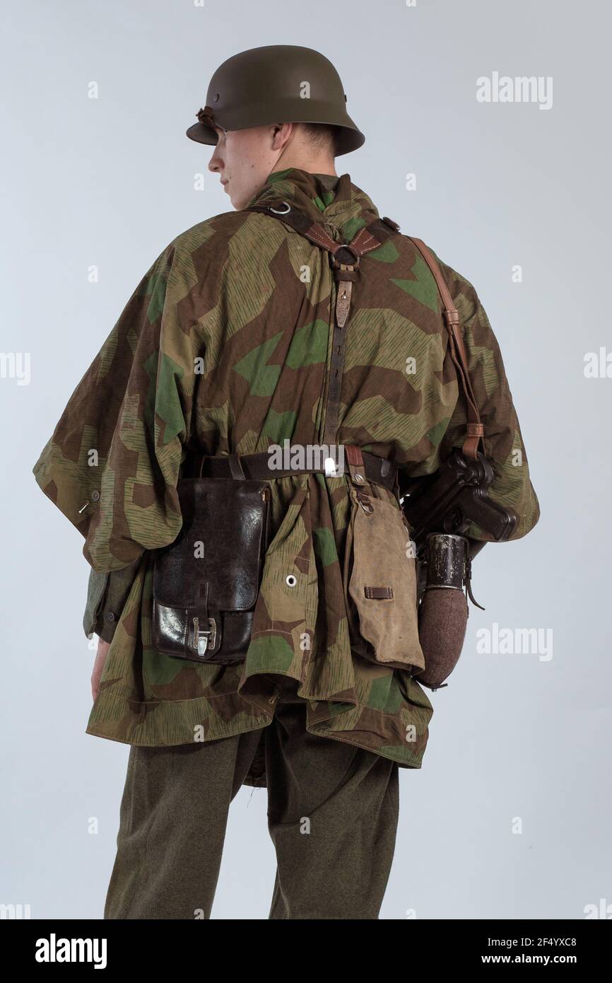 Male actor reenactor in historical uniform as an officer of the German ...