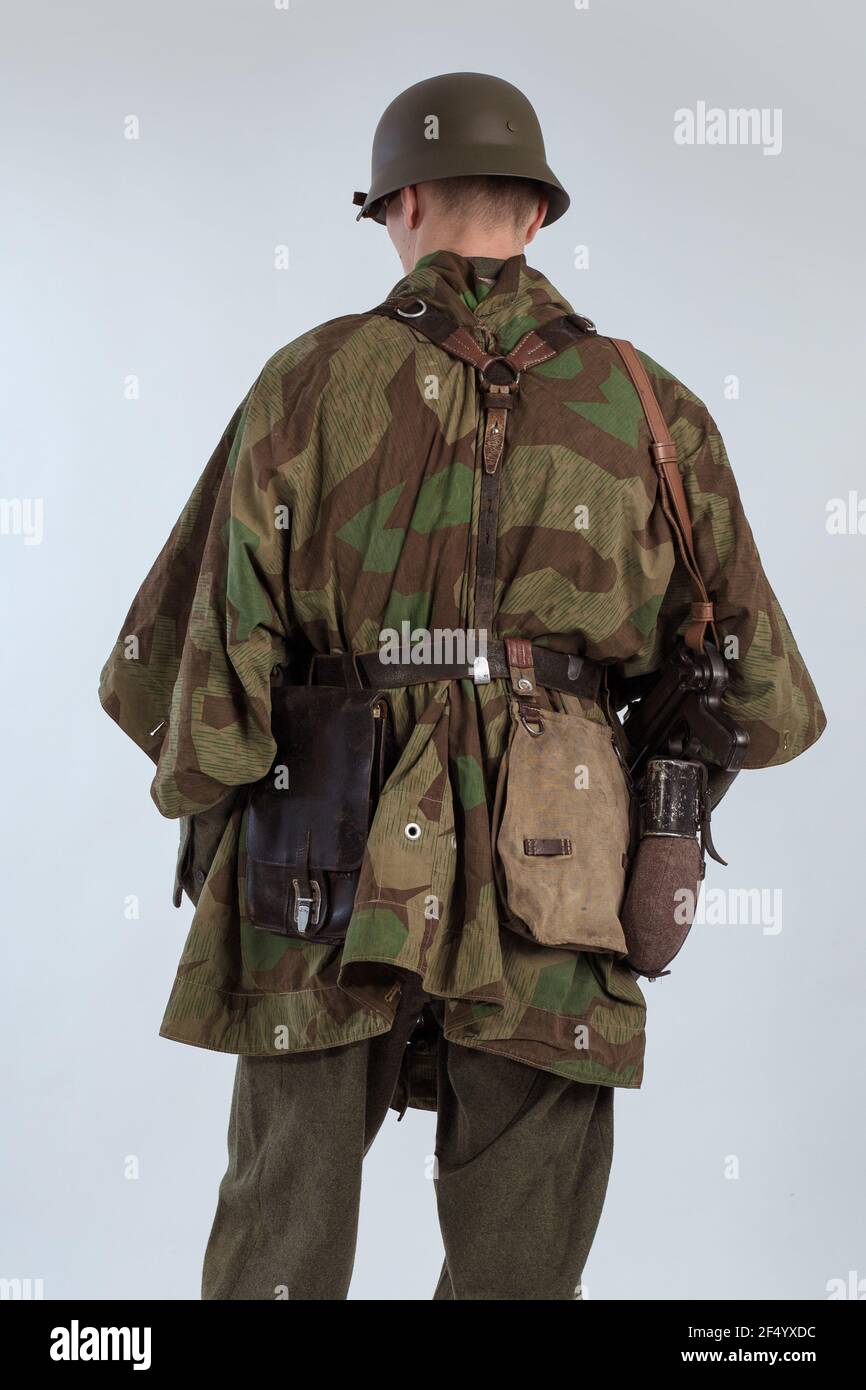Male actor reenactor in historical uniform as an officer of the German ...