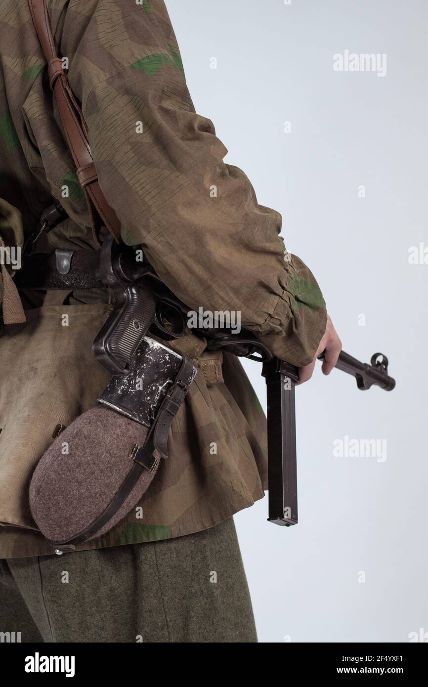 Male actor reenactor in historical uniform as an officer of the German ...