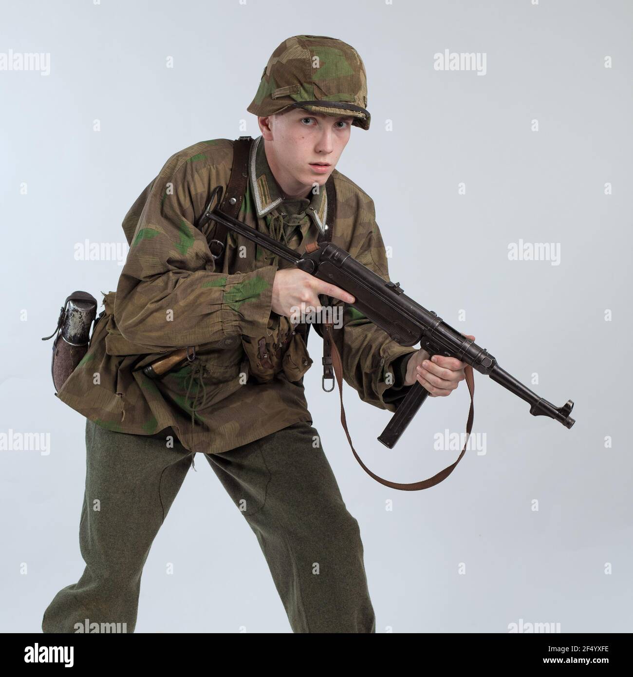 Male actor reenactor in historical uniform as an officer of the German ...