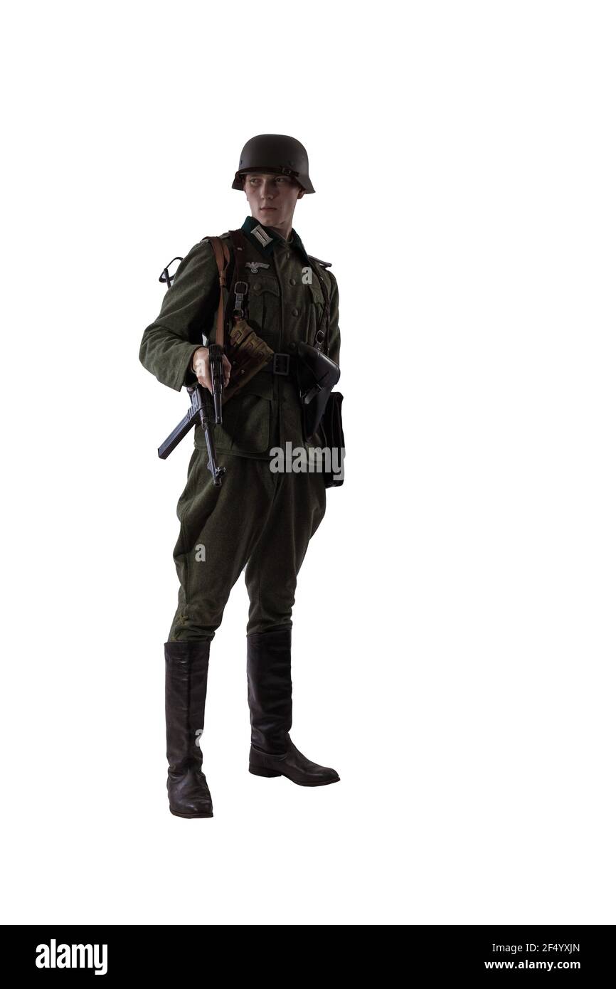 Male actor reenactor in historical uniform as an officer of the German ...