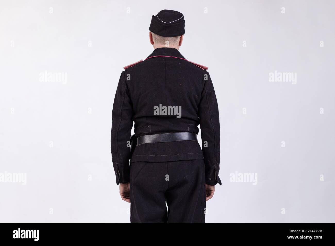Male actor reenactor in historical military uniform as an officer of ...