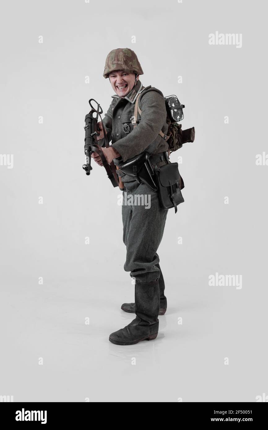 Actor in the form of a German infantryman from the times of the First ...