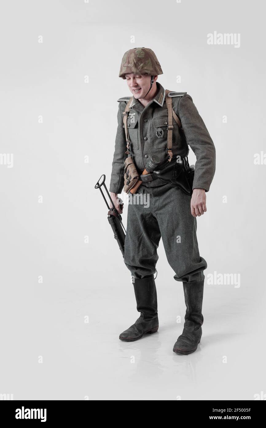 Actor in the form of a German infantryman from the times of the First ...