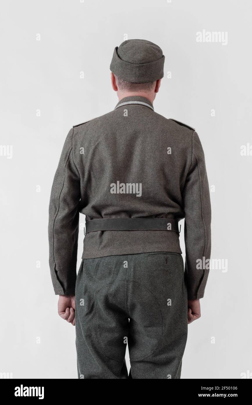 Male actor reenactor in historical uniform as an officer of the German ...