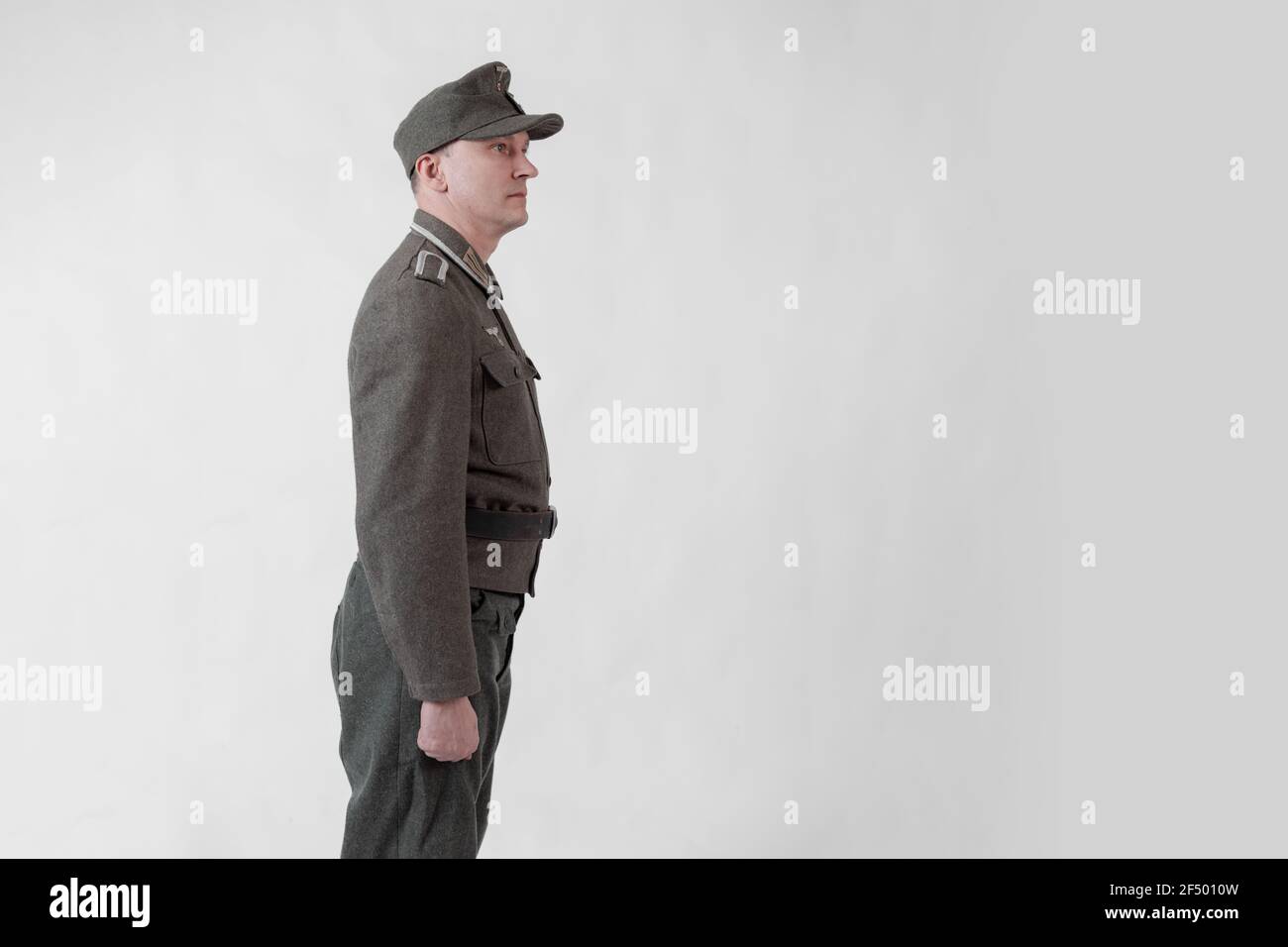 Male actor reenactor in historical uniform as an officer of the German ...