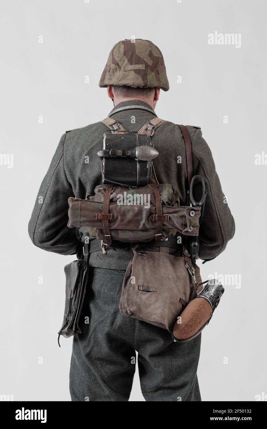 Actor in the form of a German infantryman from the times of the First ...