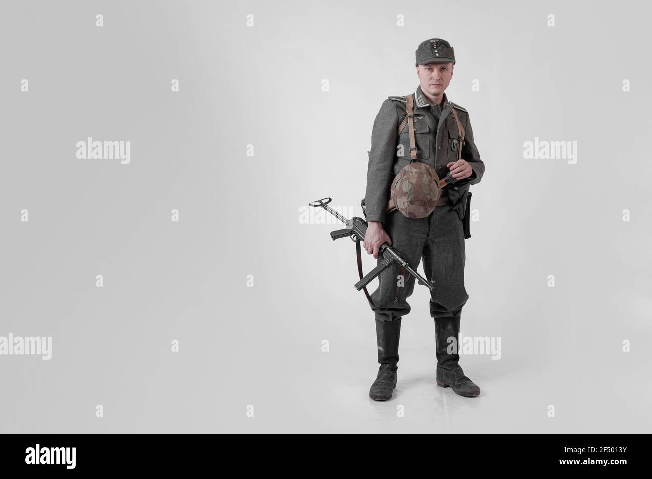 Male actor reenactor in historical uniform as an officer of the German ...