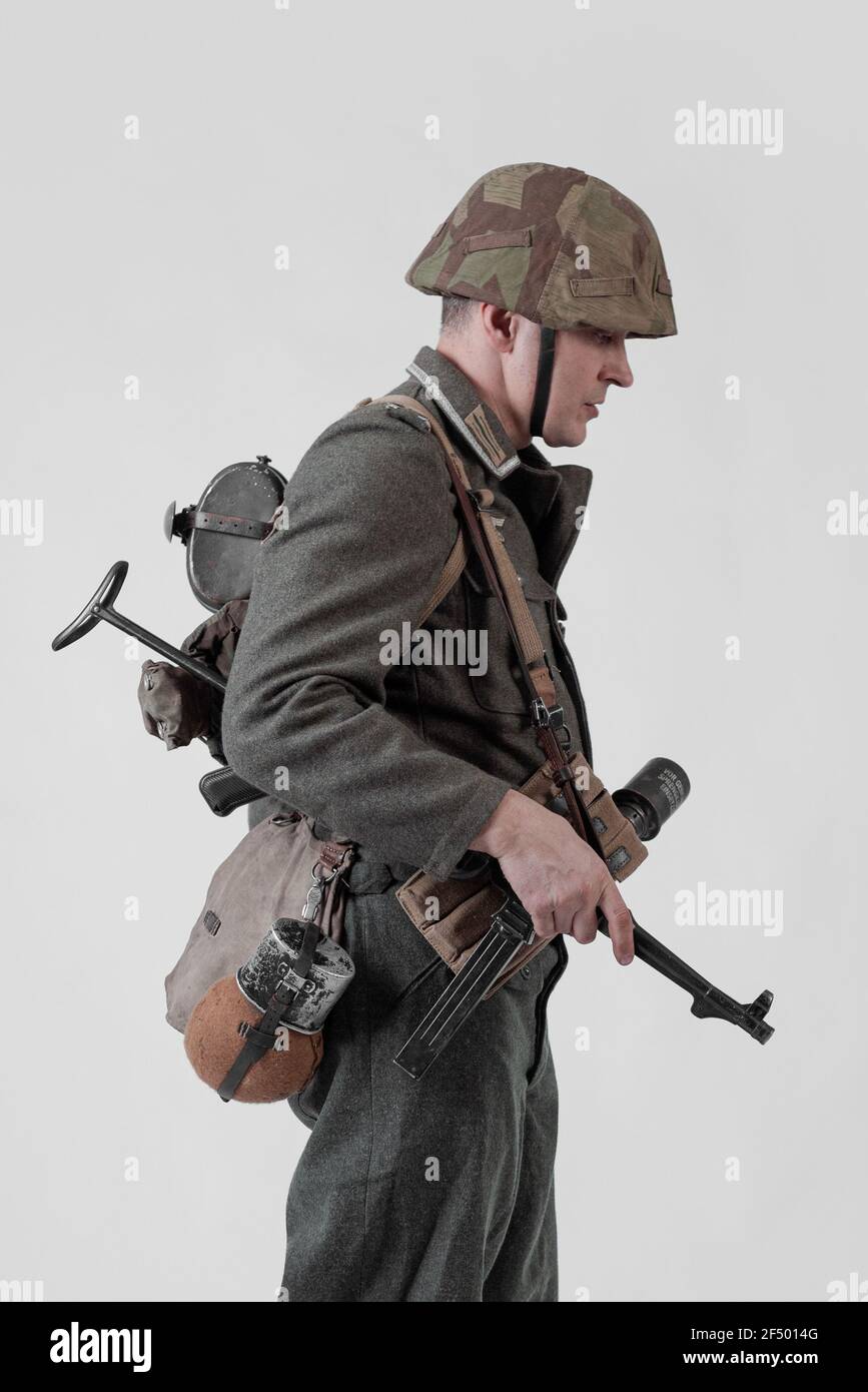 Actor in the form of a German infantryman from the times of the First ...