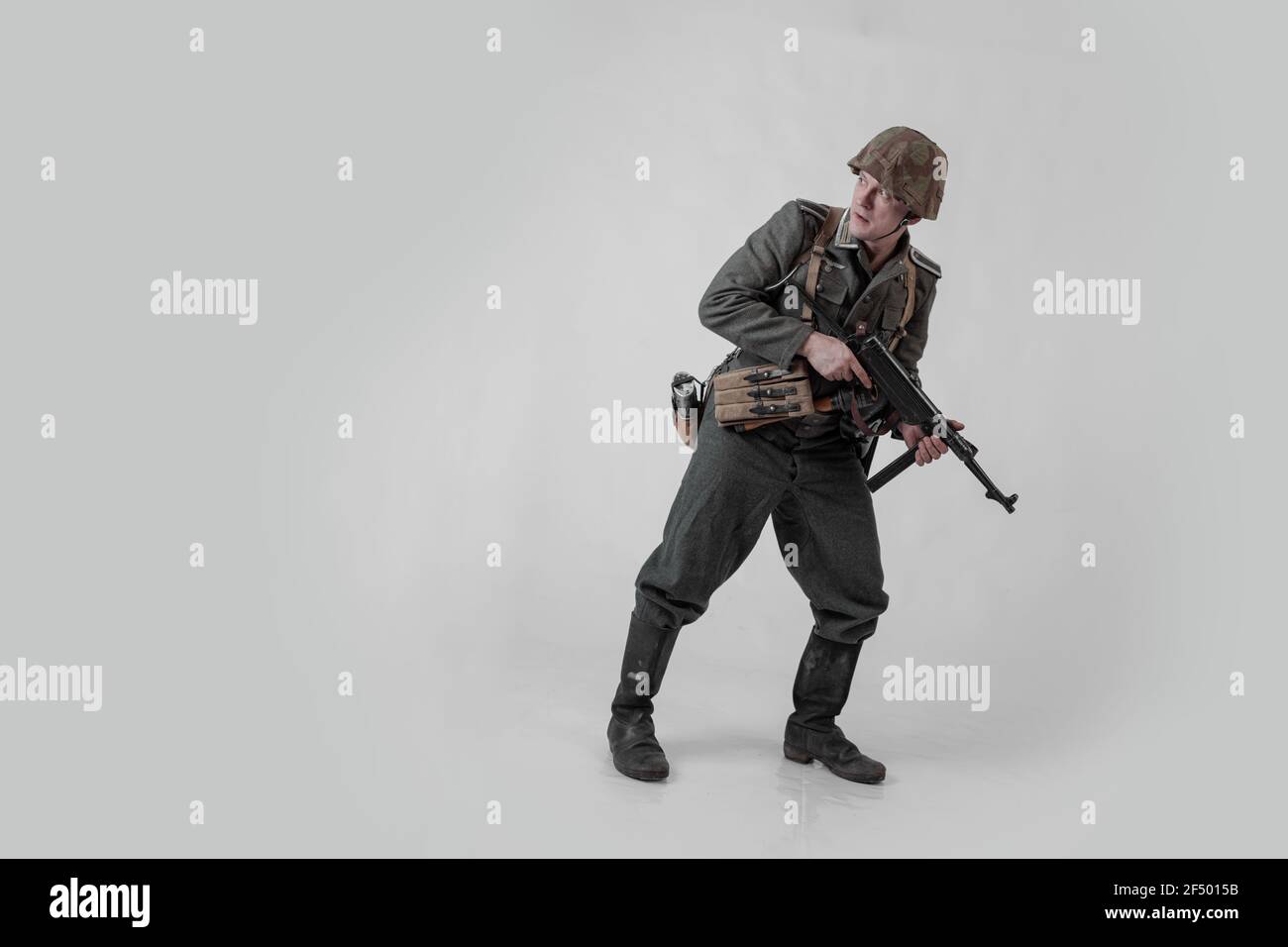 Actor in the form of a German infantryman from the times of the First ...