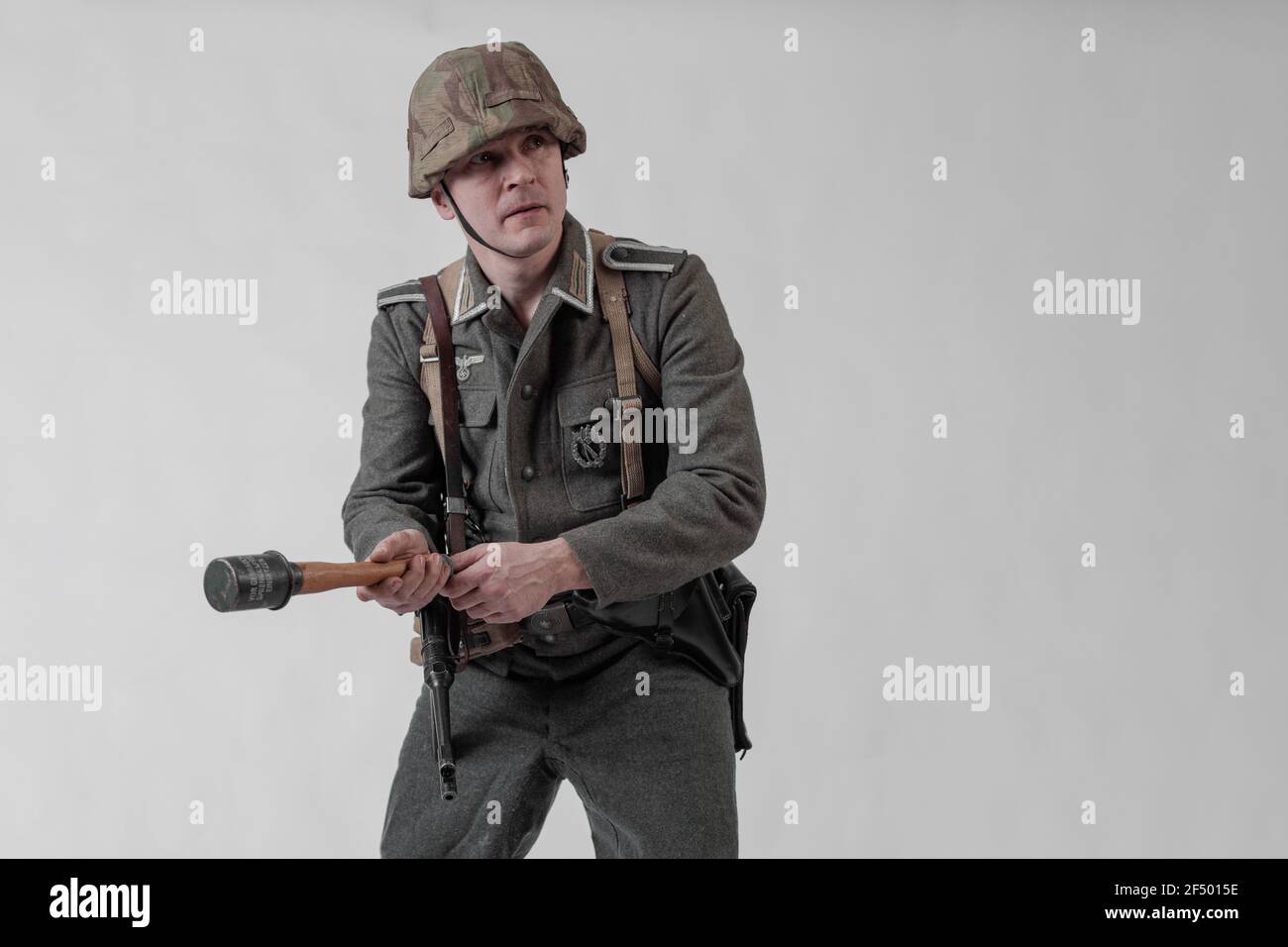 Actor in the form of a German infantryman from the times of the First ...
