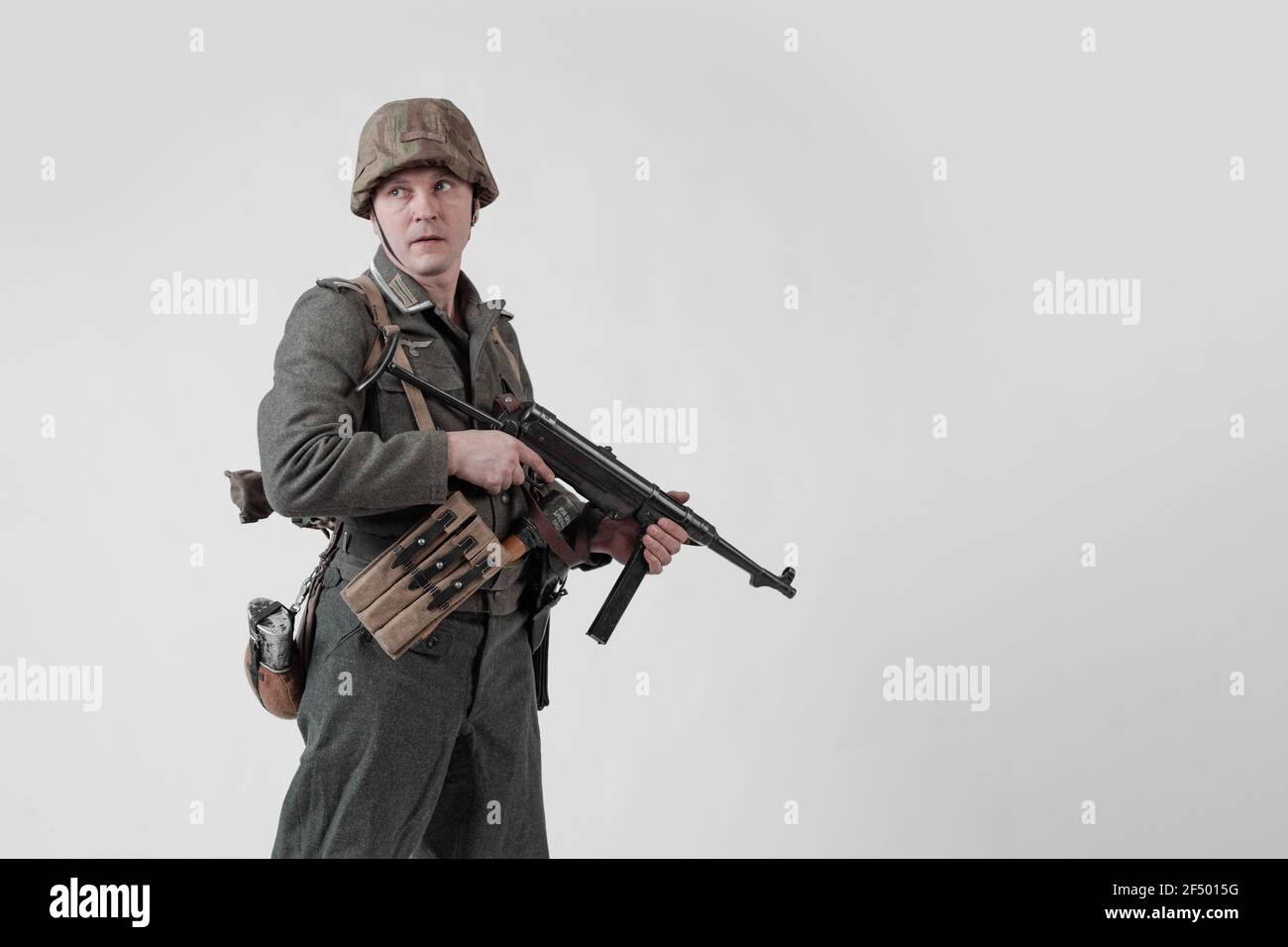Actor in the form of a German infantryman from the times of the First ...