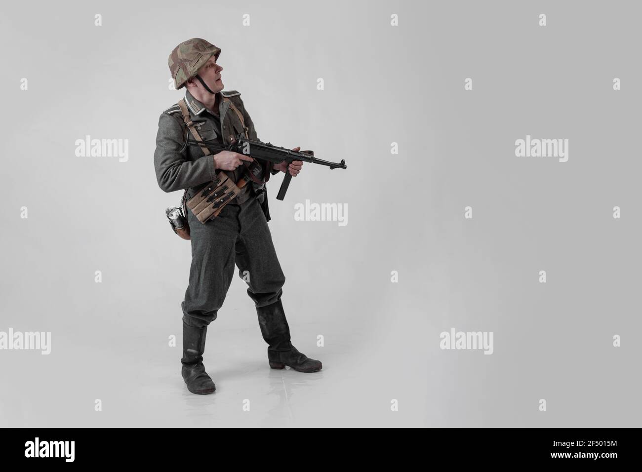 Actor in the form of a German infantryman from the times of the First ...
