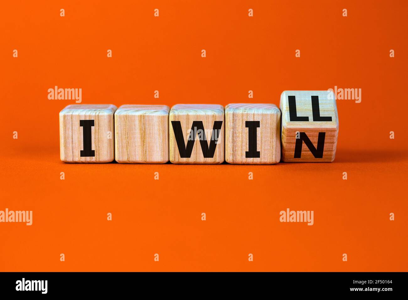 I will win symbol. Turned a wooden cube and changed words i will to i ...