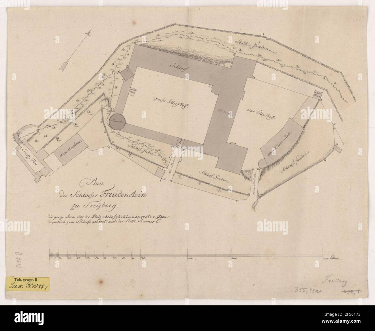 Freiberg, Freudenstein Castle, Map Stock Photo - Alamy